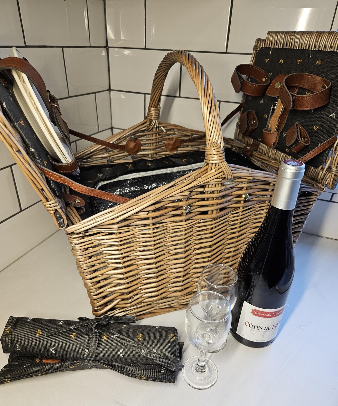 Slope-sided Nature Two Person Hamper Brown - Etsy UK