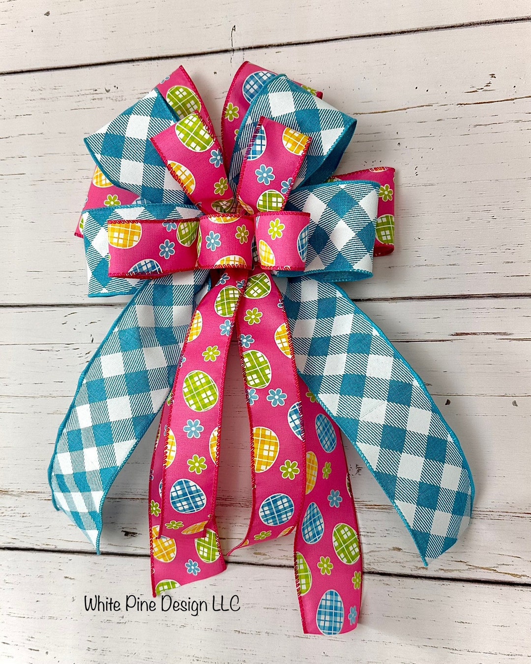 Easter Bow for Wreath, Easter Egg Bow, Lantern Bow, Pastel Easter Bow ...