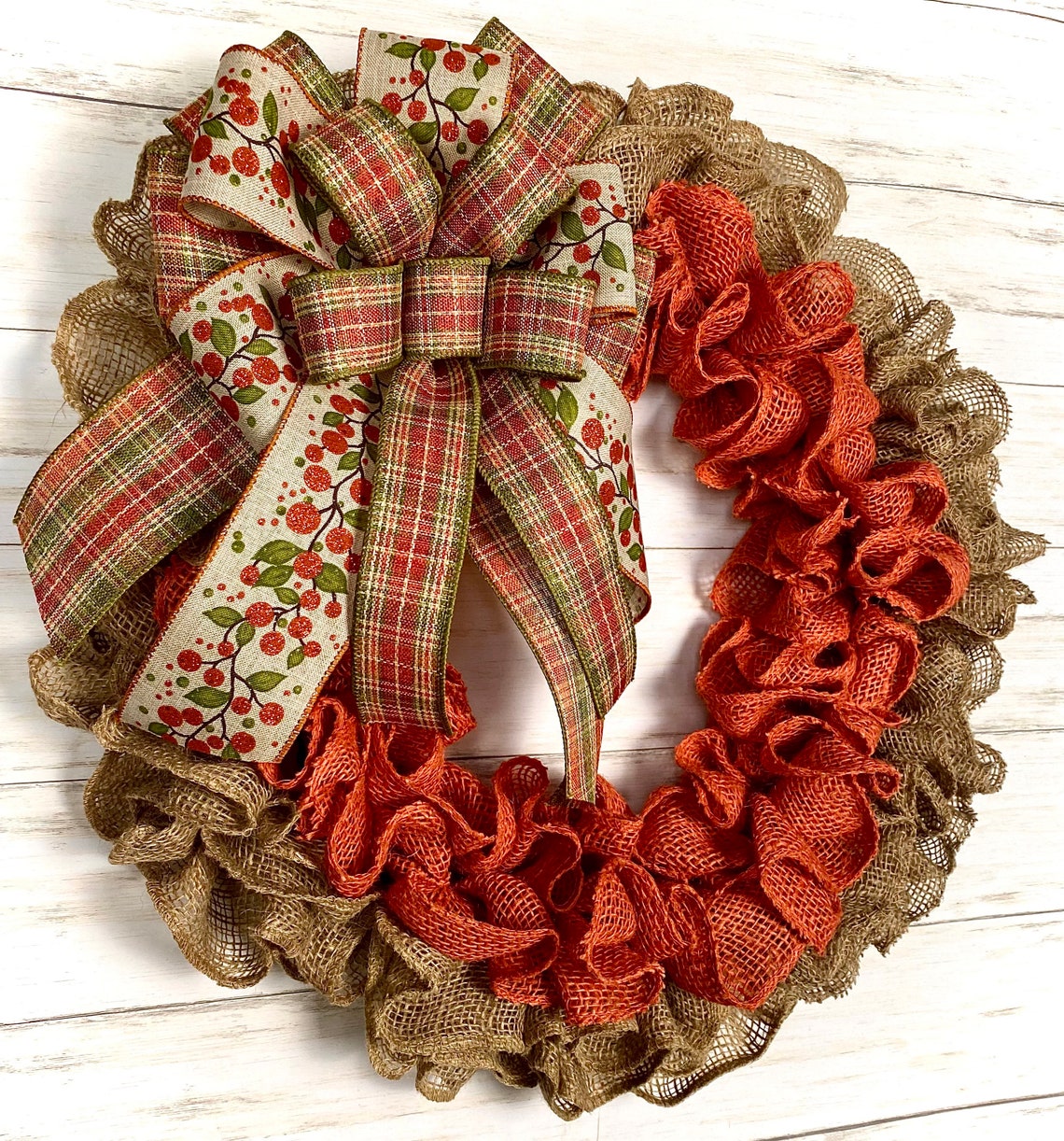 Fall Berry Wreath Fall Burlap Wreath for Front Door Fall - Etsy