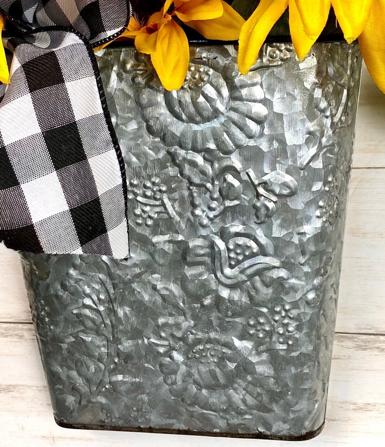 Sunflower Bucket Wreath White Sunflower Summer Wreath Fall - Etsy