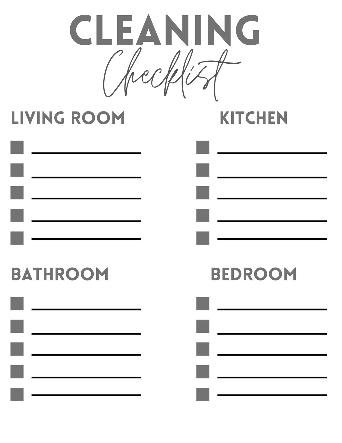 Printable Cleaning Checklist Bundle Includes, Cleaning Checklist, to Do ...