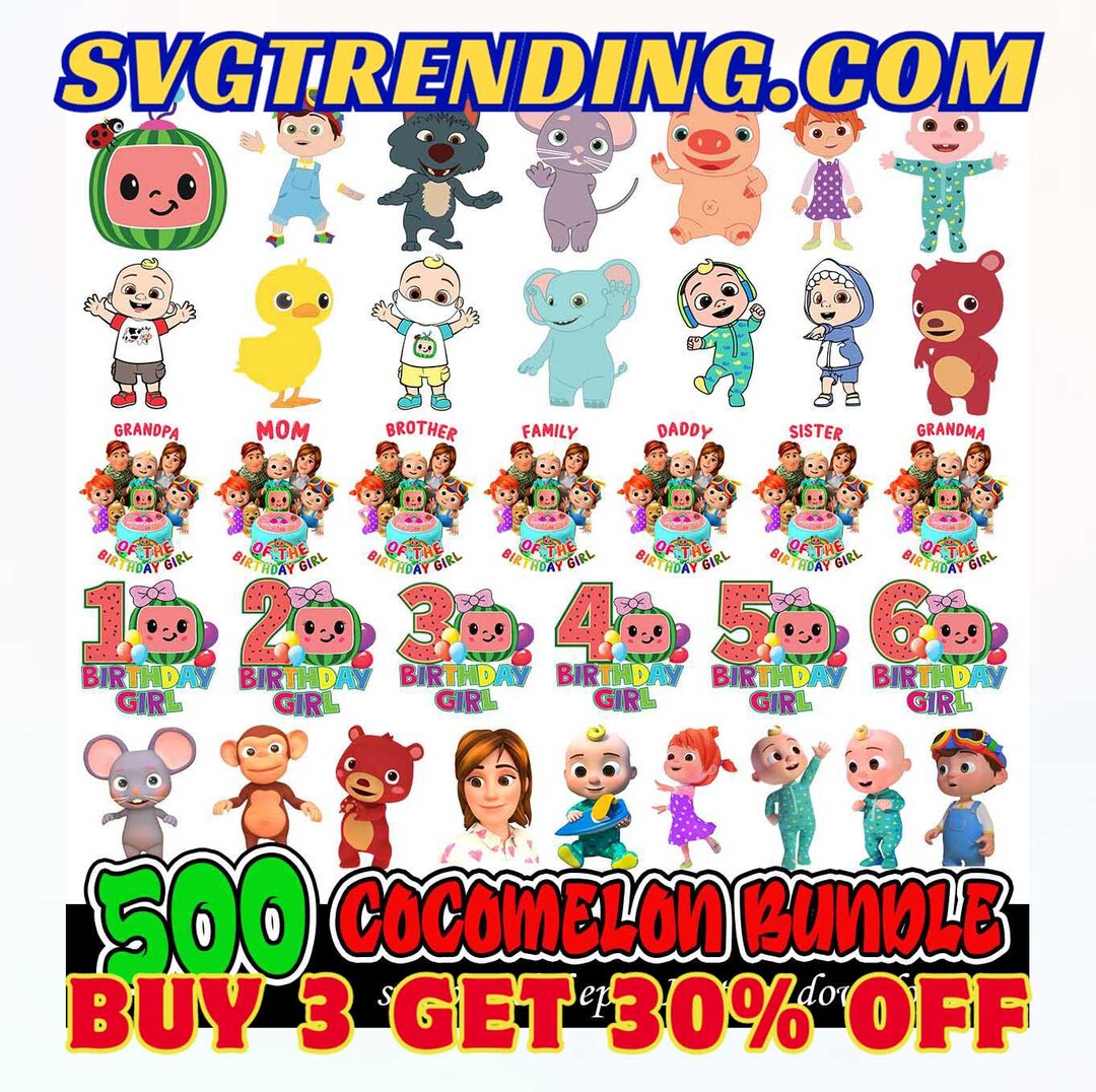 Cocomelon Bundle Svg 500 Files Coco-melon Birthday Svg Jay - Etsy
