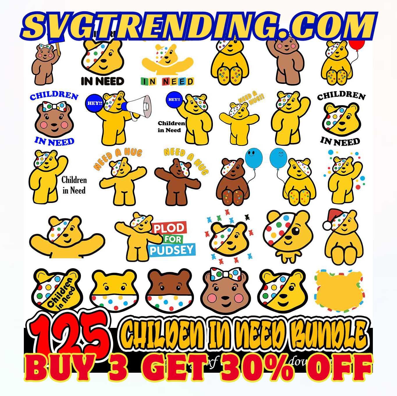 Children in Need Svg Bundle Children in Need Pudsey Bear - Etsy