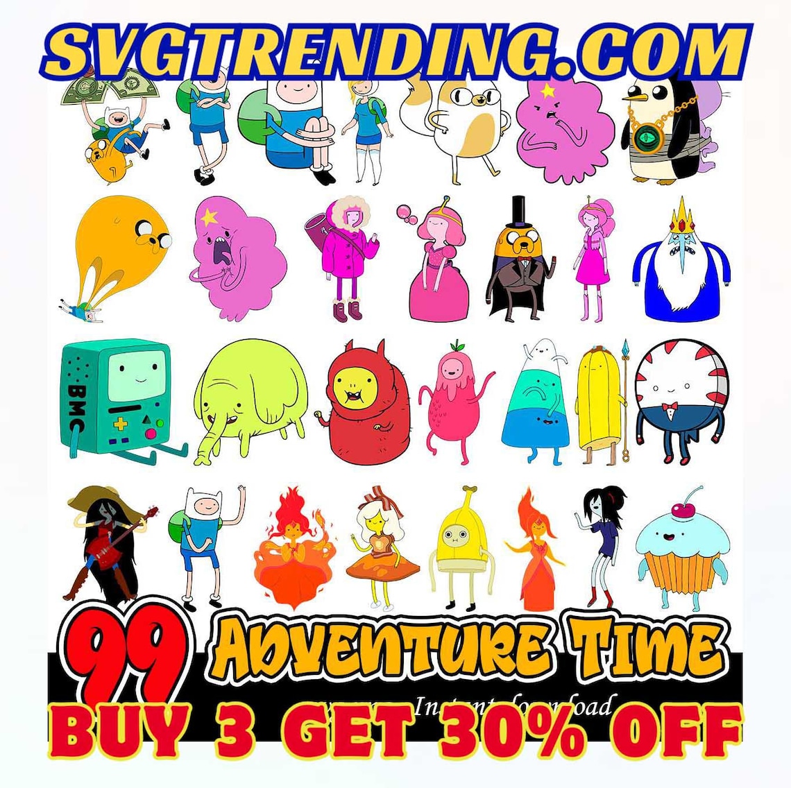 Adventure Time Svg Bundle, Adventure Time Png Bundle, Adventure Time ...