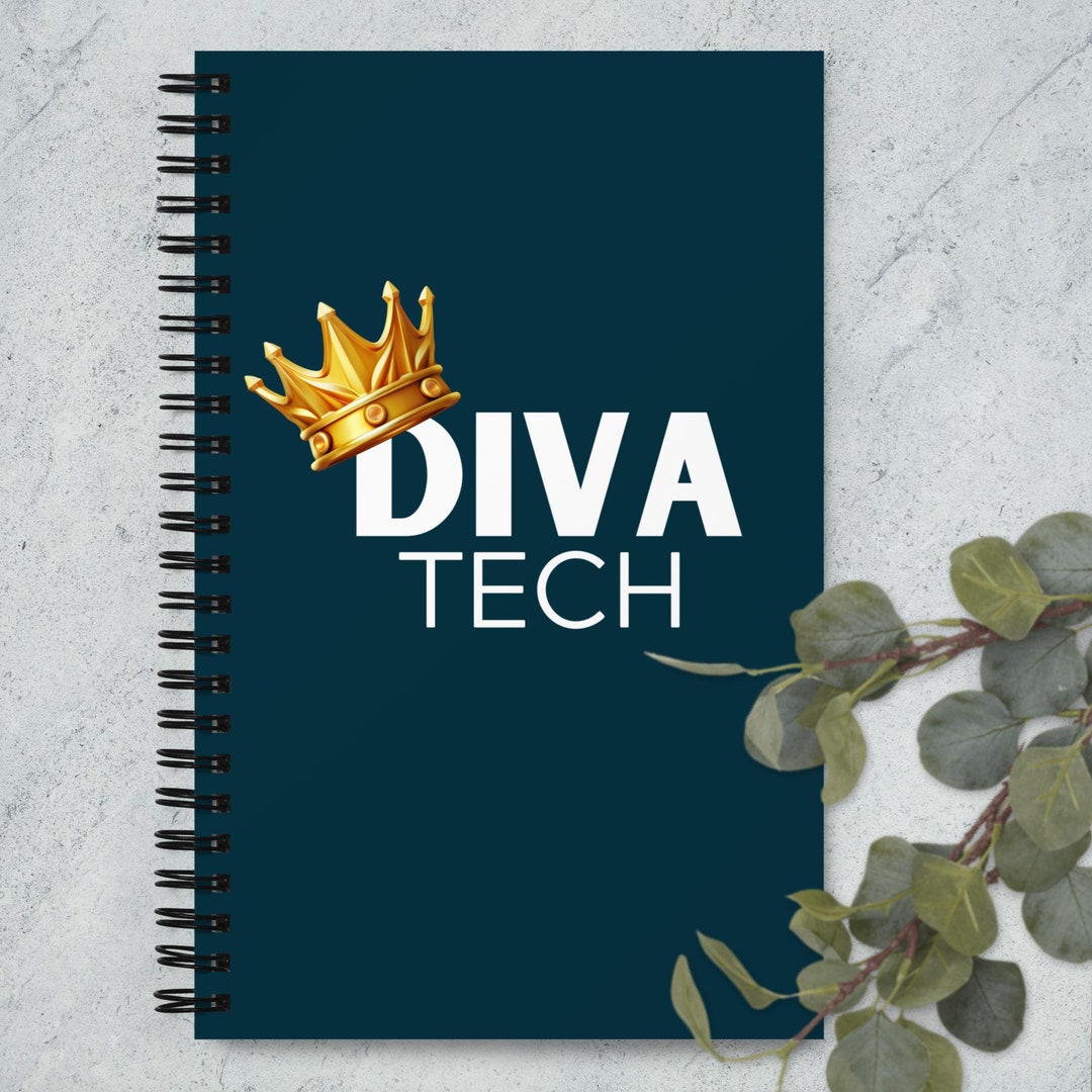 Diva Tech Spiral Notebook Stylish and Functional Journal for Tech Enthusiasts and Fashion ...
