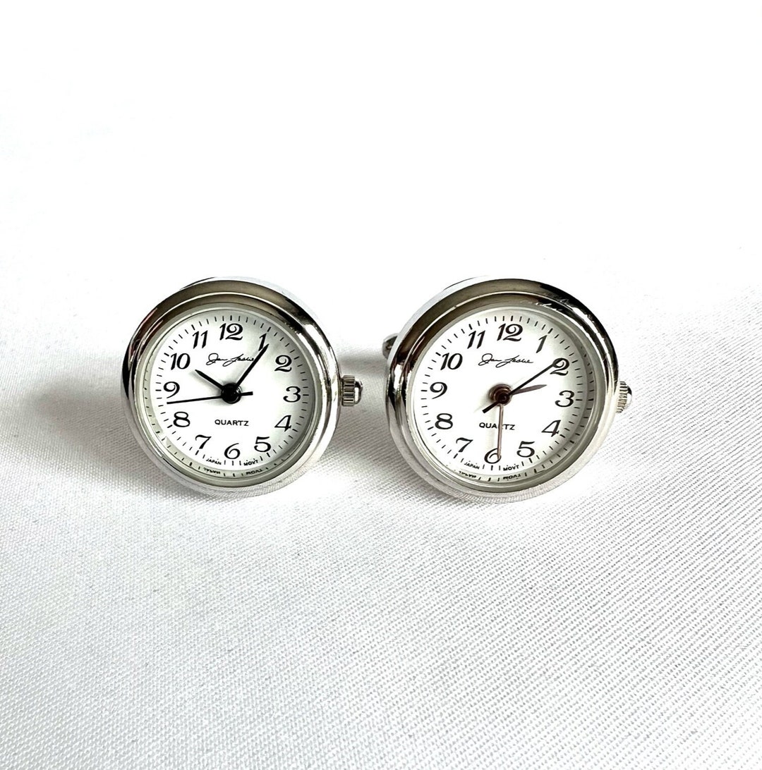 Vintage Jan Leslie Quartz Analog Clock Cuff Links - Etsy