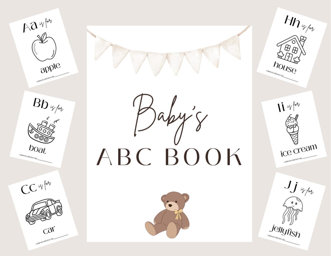 Baby's First ABC Book! Baby Shower Activity, Keepsake for Newborn ...