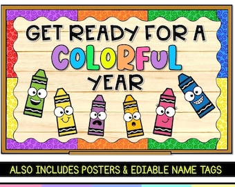 Watercolor School Bulletin Board Borders Crayon, Apple, Bus, Back to ...