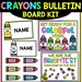 Crayon Back to School Bulletin Board & Name Tags | Classroom Decor ...