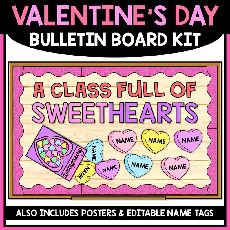 Valentine's Day Sweethearts Bulletin Board & Name Tags | Classroom ...