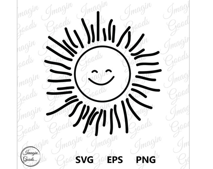 Sun Svg Cut File Instant Download Digital Design for Cricut, Sunshine ...