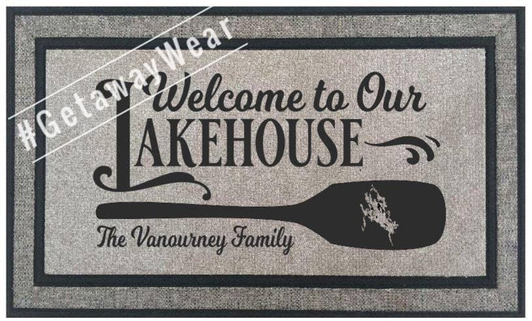 Welcome to Our Lakehouse Door Mat – Personalized 18x30 Outdoor Mat ...