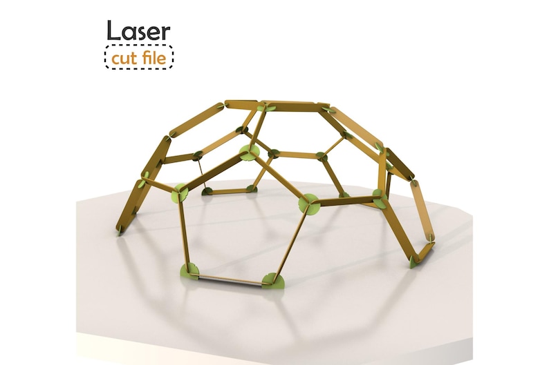 Laser-cut Geodesic Dome Model (truncated Icosahedron) Digital FILE With ...