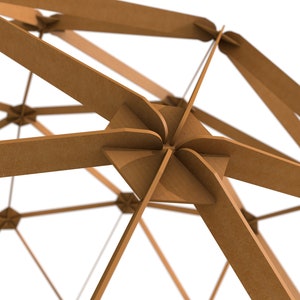 Cardboard Geodesic Dome (icosahedron V2) Model Kit Cut Files – Laser ...