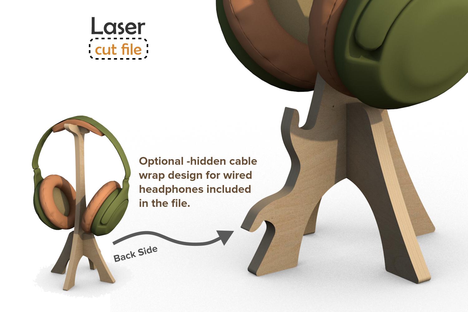 Minimal Headphone Stand - Laser Cut File - Elegant Look, Svg Dxf Ai Pdf ...