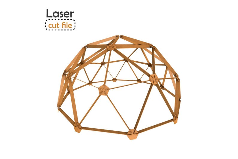 Cardboard Geodesic Dome (icosahedron V2) Model Kit Cut Files – Laser ...