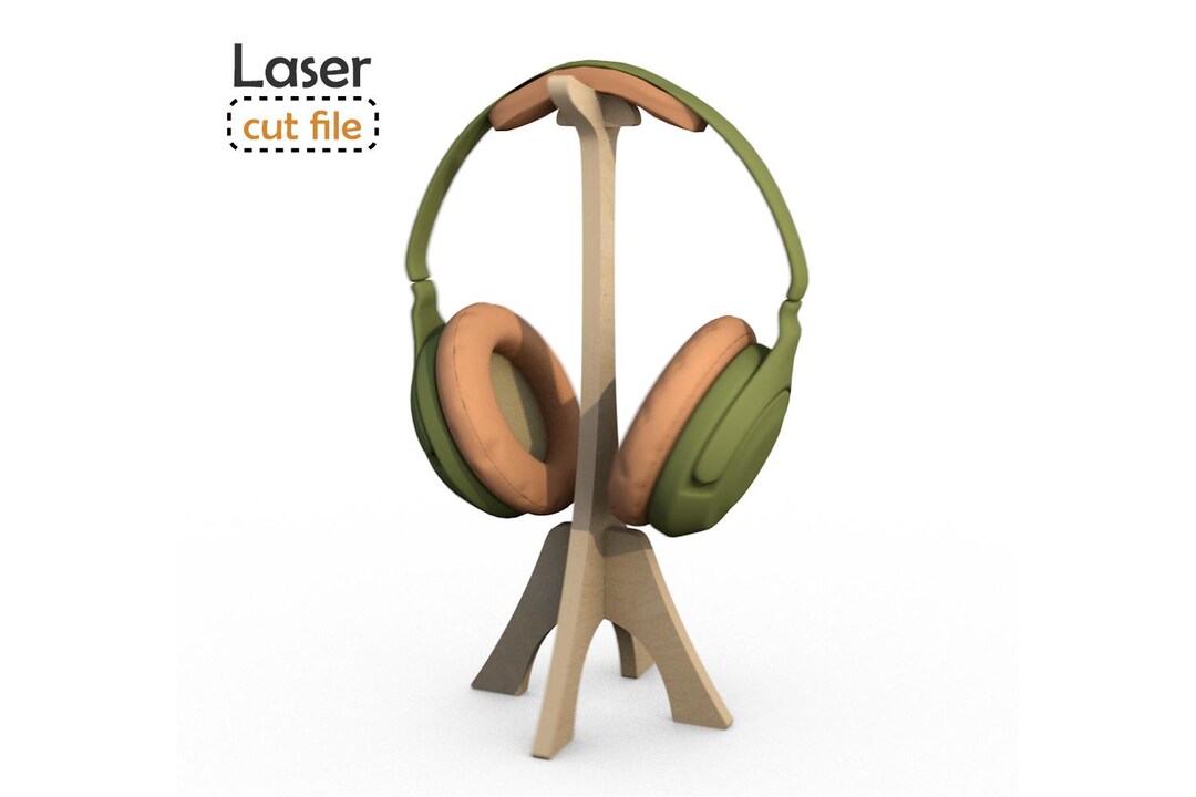 Minimal Headphone Stand - Laser Cut File - Elegant Look, Svg Dxf Ai Pdf ...