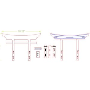 Japanese Torii Gate Paintable Laser Cut File - 18 Cm (7 Inch) Glowforge ...