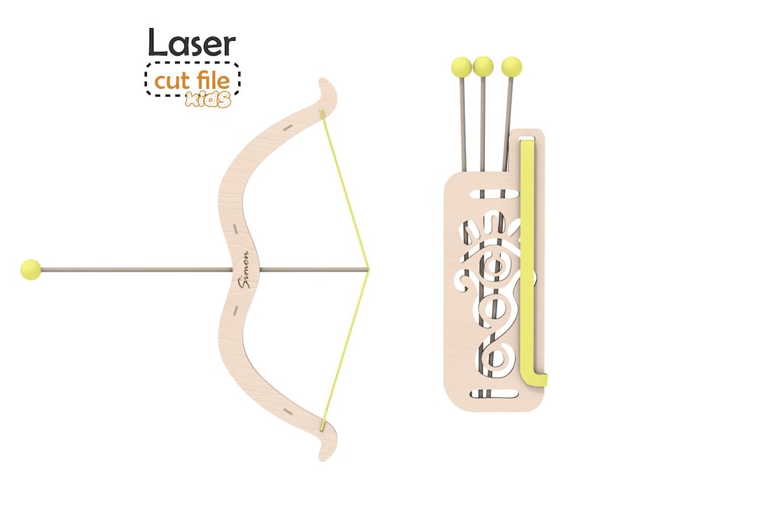 DIY Toy Bow and Arrow Laser Cut File - Easy Assembly, Paintable, 2 ...