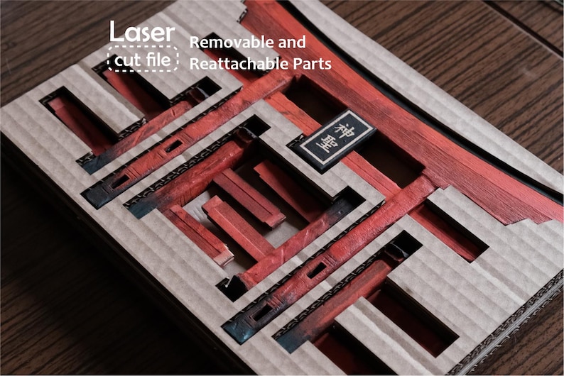 Japanese Torii Gate Paintable Laser Cut File - 18 Cm (7 Inch) Glowforge ...