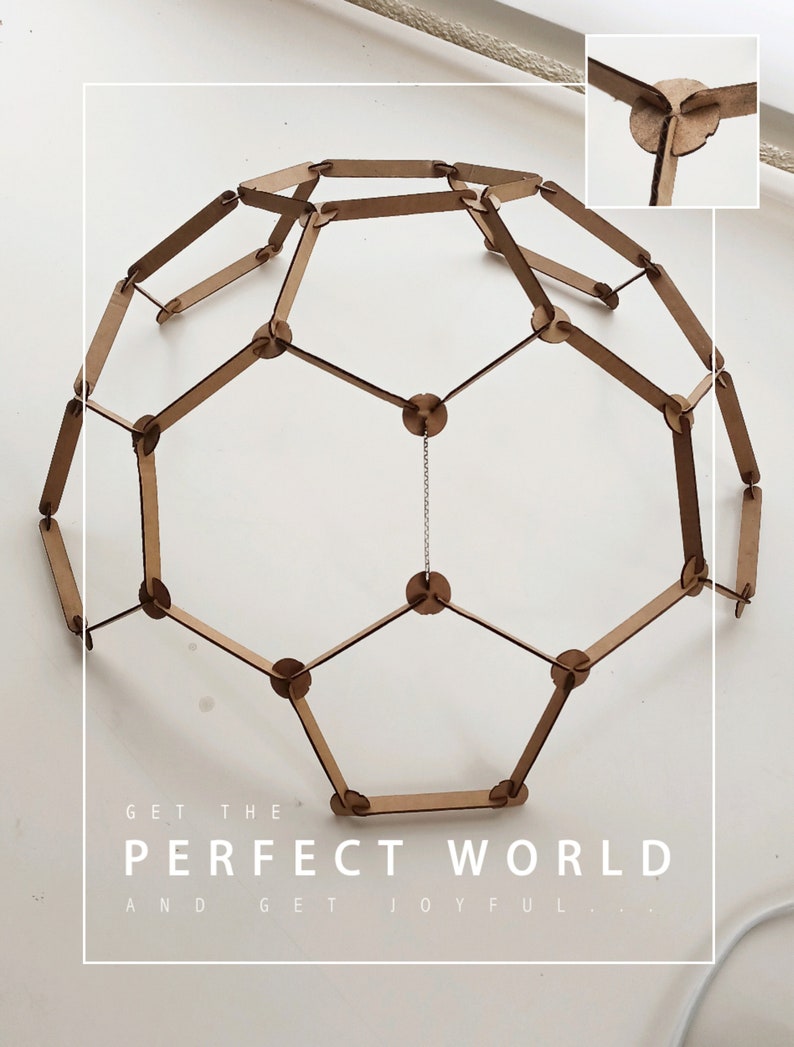 Laser-cut Geodesic Dome Model (truncated Icosahedron) Digital FILE With ...