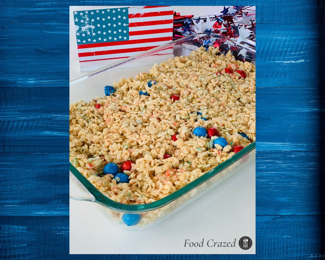 Food Crazed Recipe, Patriotic Rice Crispy Treats, Instant Download, 4th ...