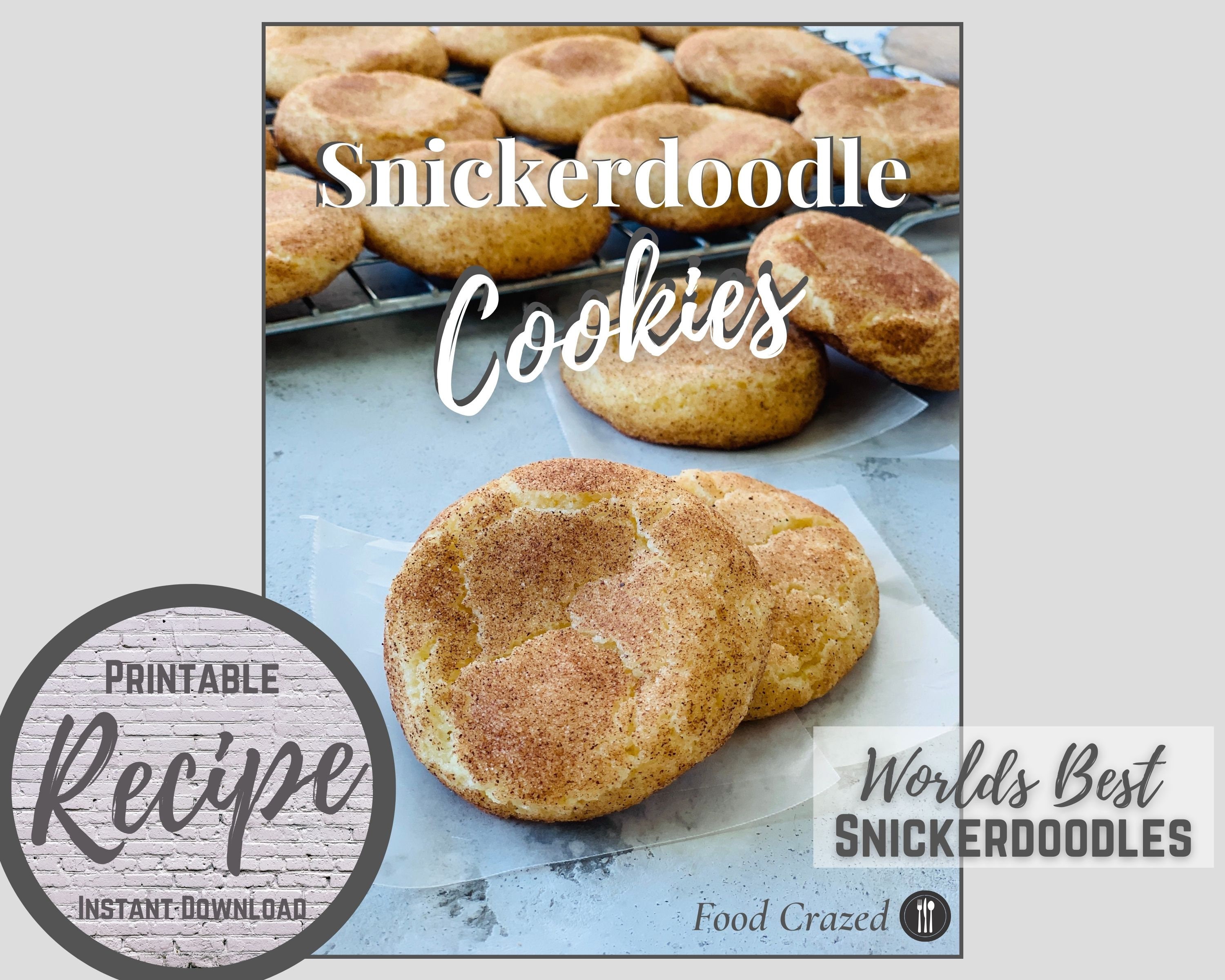 Food Crazed Recipe, Snickerdoodle Cookies, Instant Download, Cookie ...