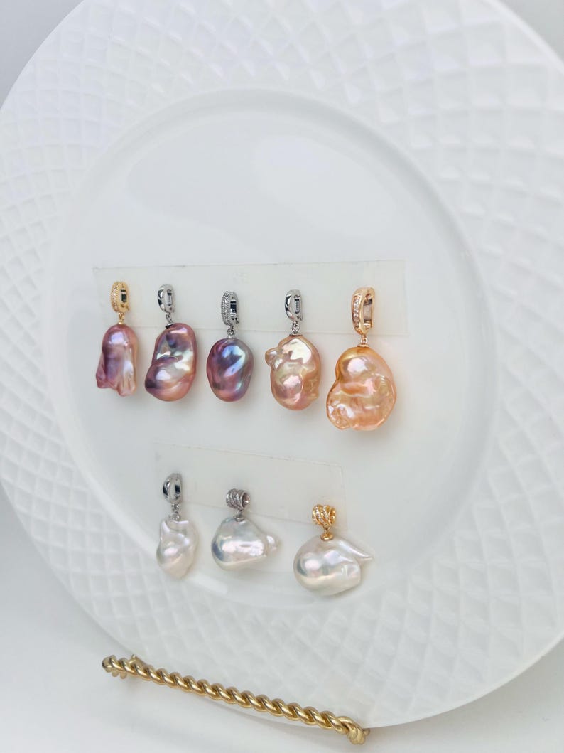 Baroque Fireball Pearl Pendant: Pink Purple Freshwater Pearl Necklace ...