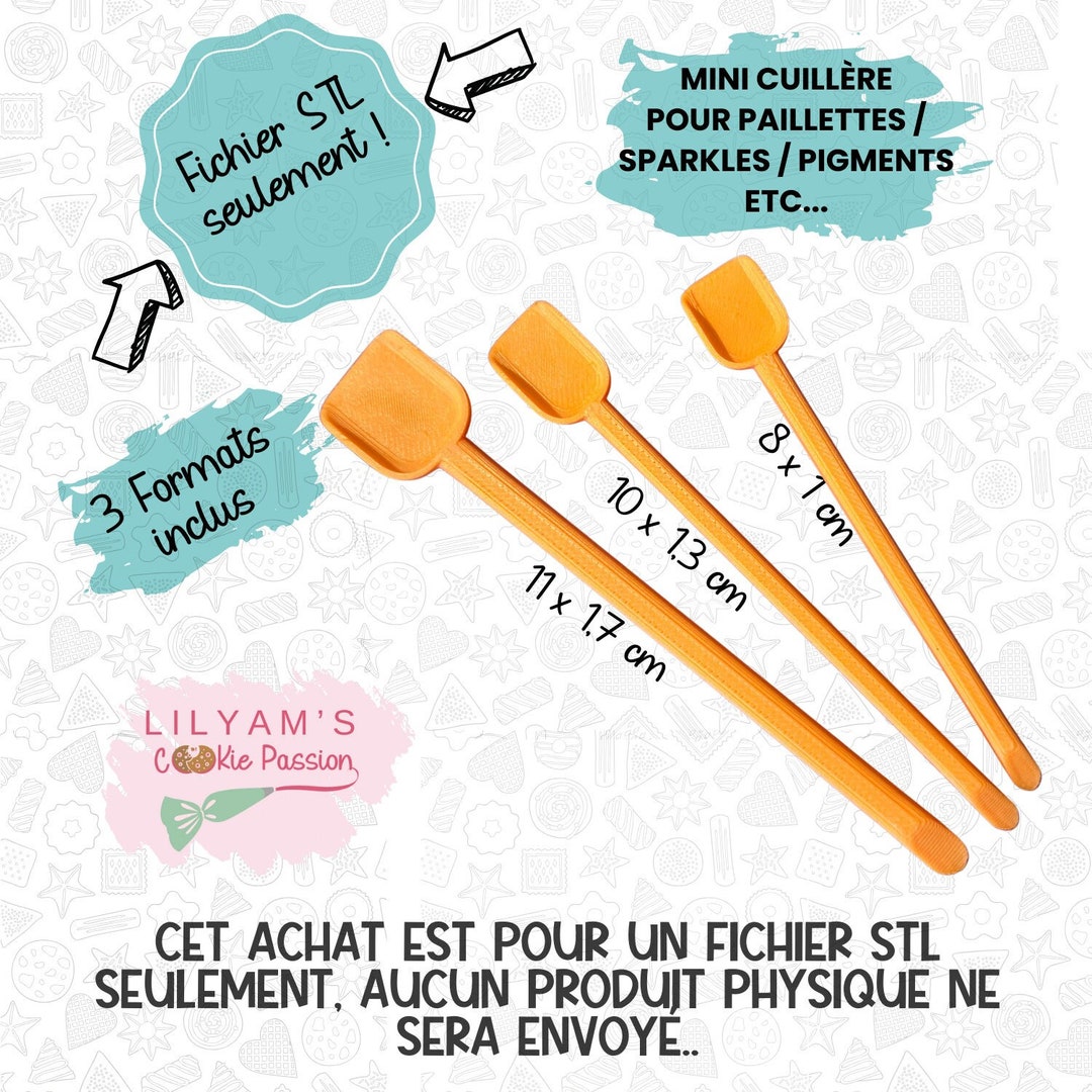 Digital Download Mini Spoon for Sprinkling Glitter / Sparkles 3 Sizes ...