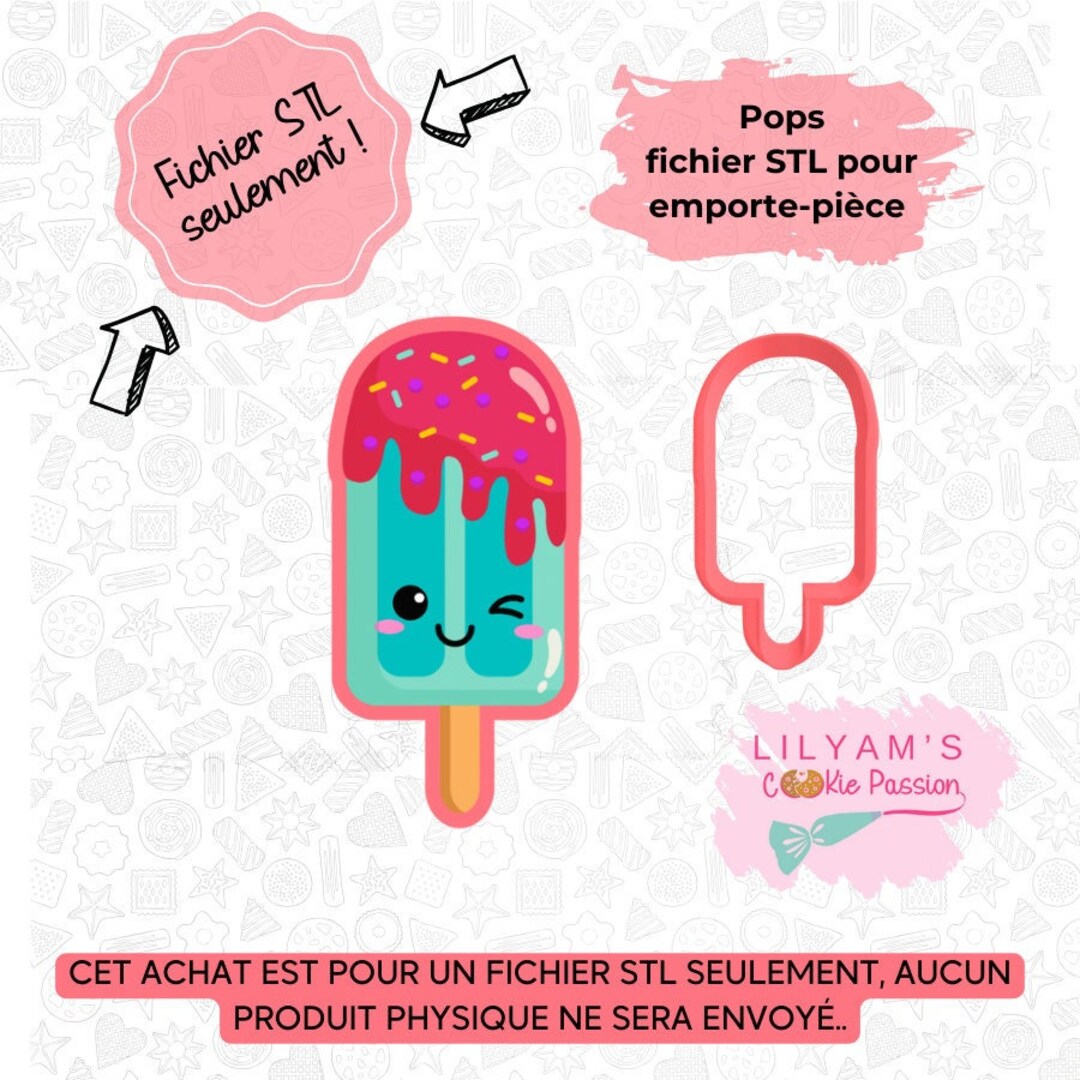 Digital Download POPS Cookie Cutter 3 Sizes STL File 3D Printing - Etsy