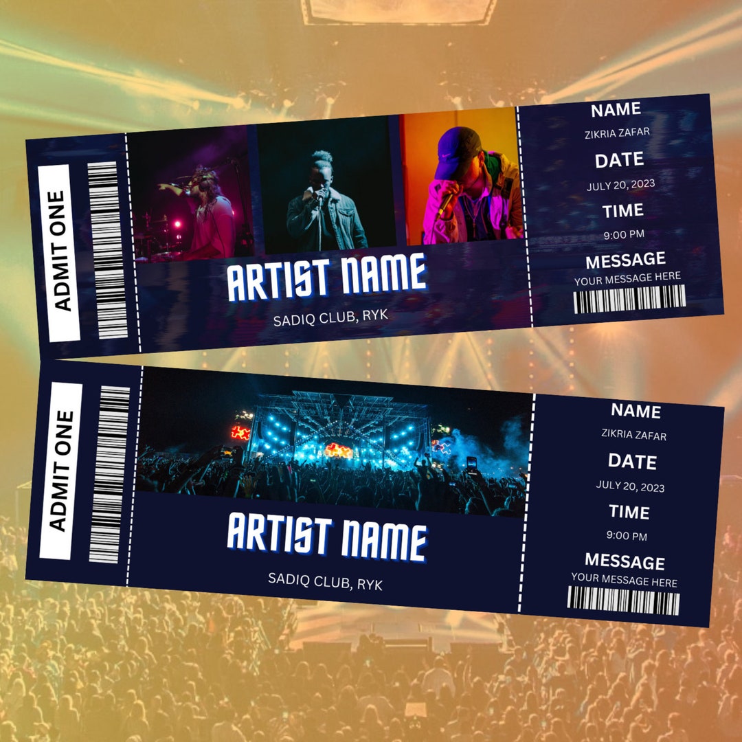 Editable Concert Ticket Template, Custom Concert Ticket Gift, Surprise ...
