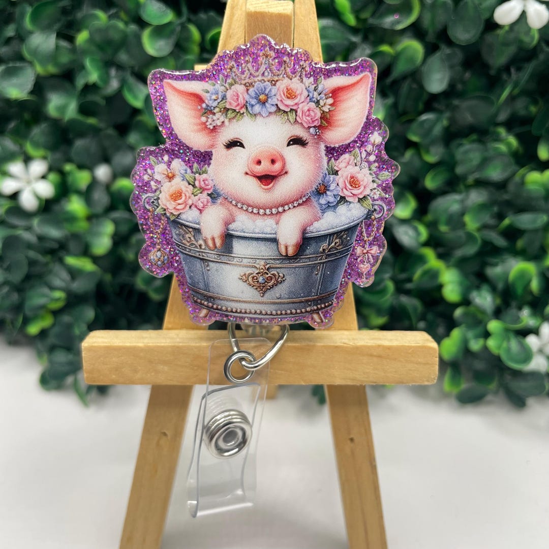 Princess Baby Piggy Badge Reel - Etsy