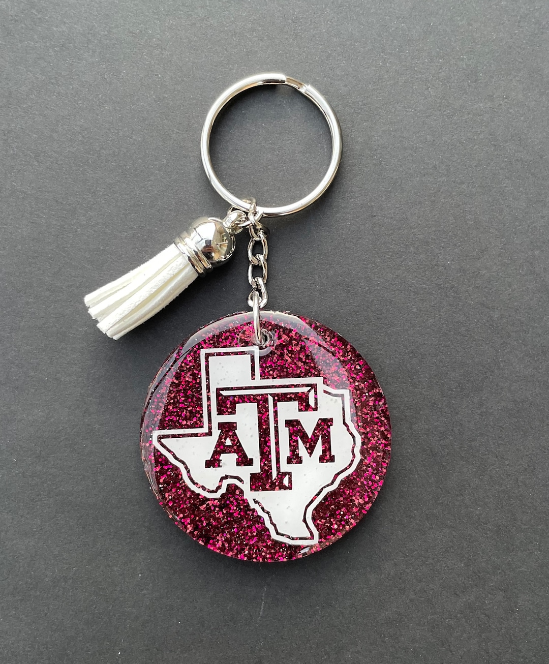 Personalized Texas A&M College Logo Keychain With Glitter 2" - Etsy