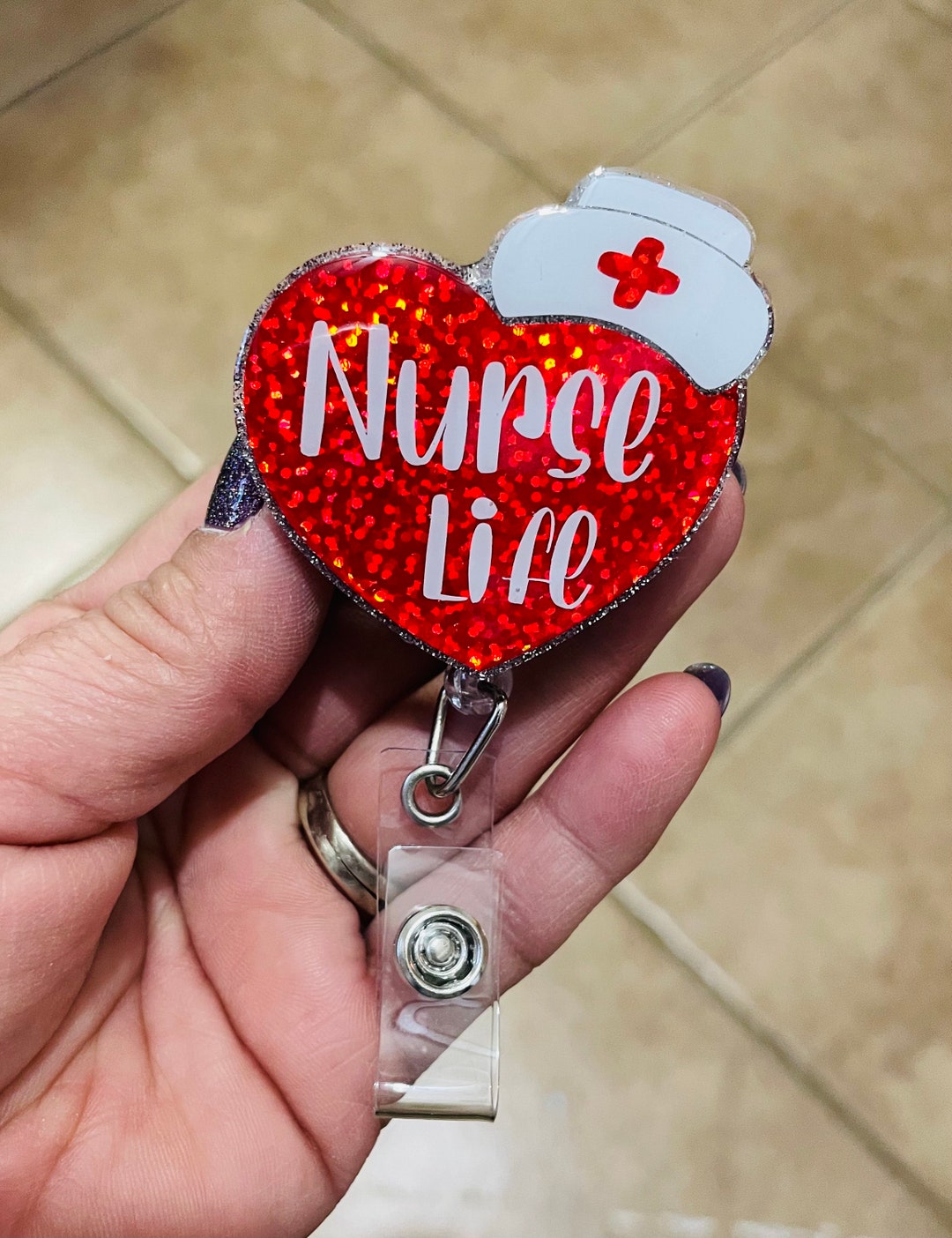 Nurse Life Heart Badge Reel/holder - Etsy