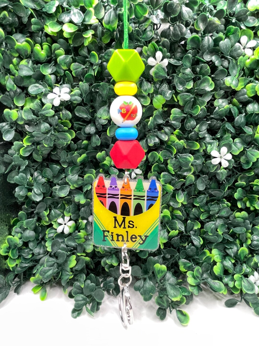 Personalized Crayon Box Lanyard for Keys or ID Badge - Beaded Lanyard ...
