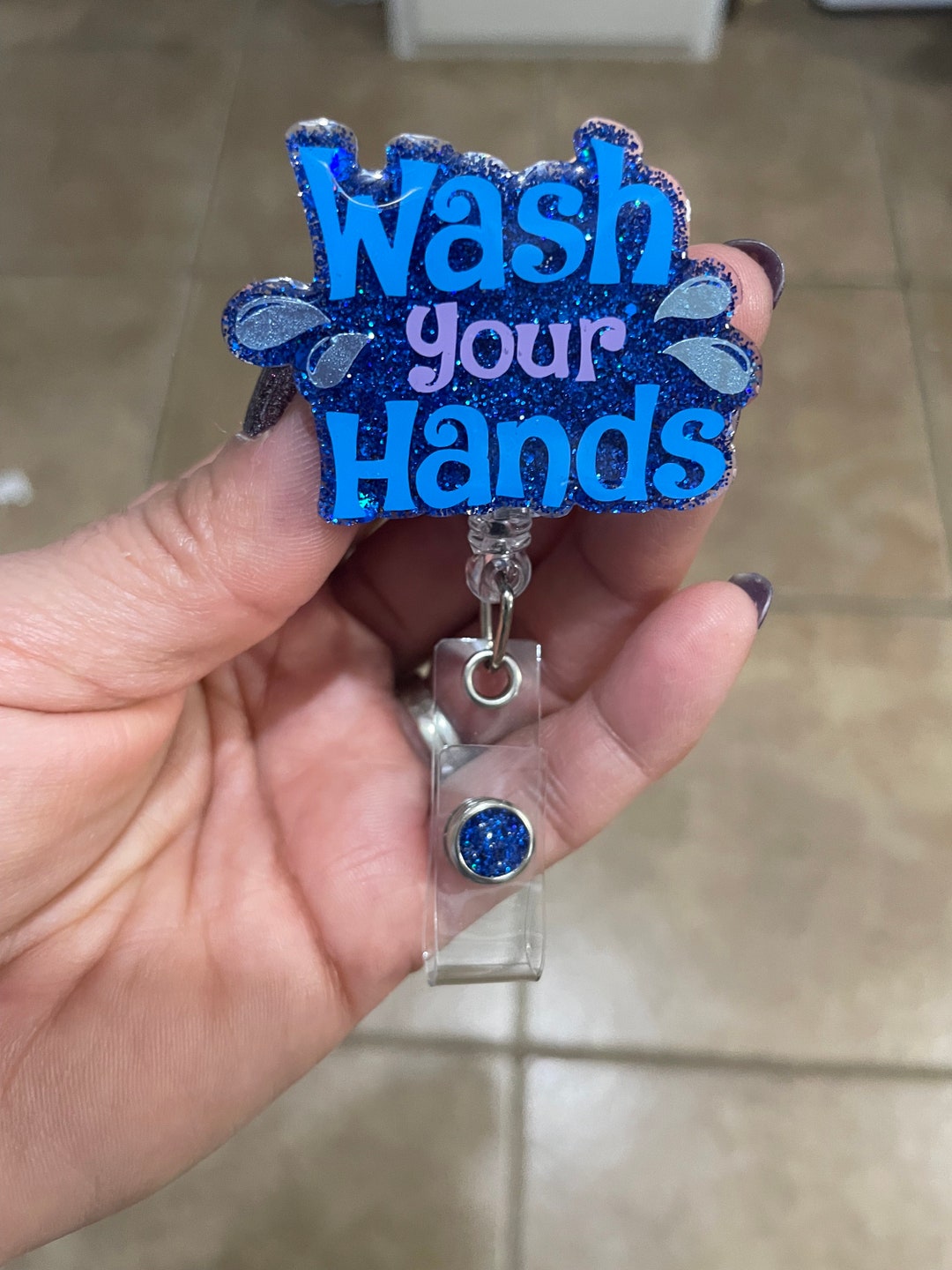 Wash Your Hands Badge Reel/ Badge Holder - Etsy