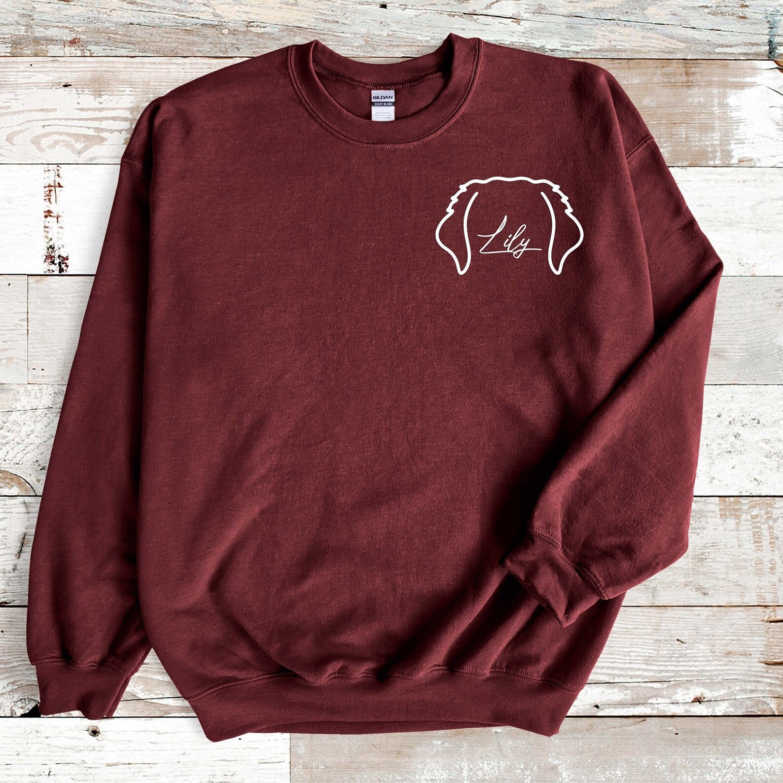 Custom Dog Ear Sweatshirt Pet Name Dog Tee Pet Line - Etsy