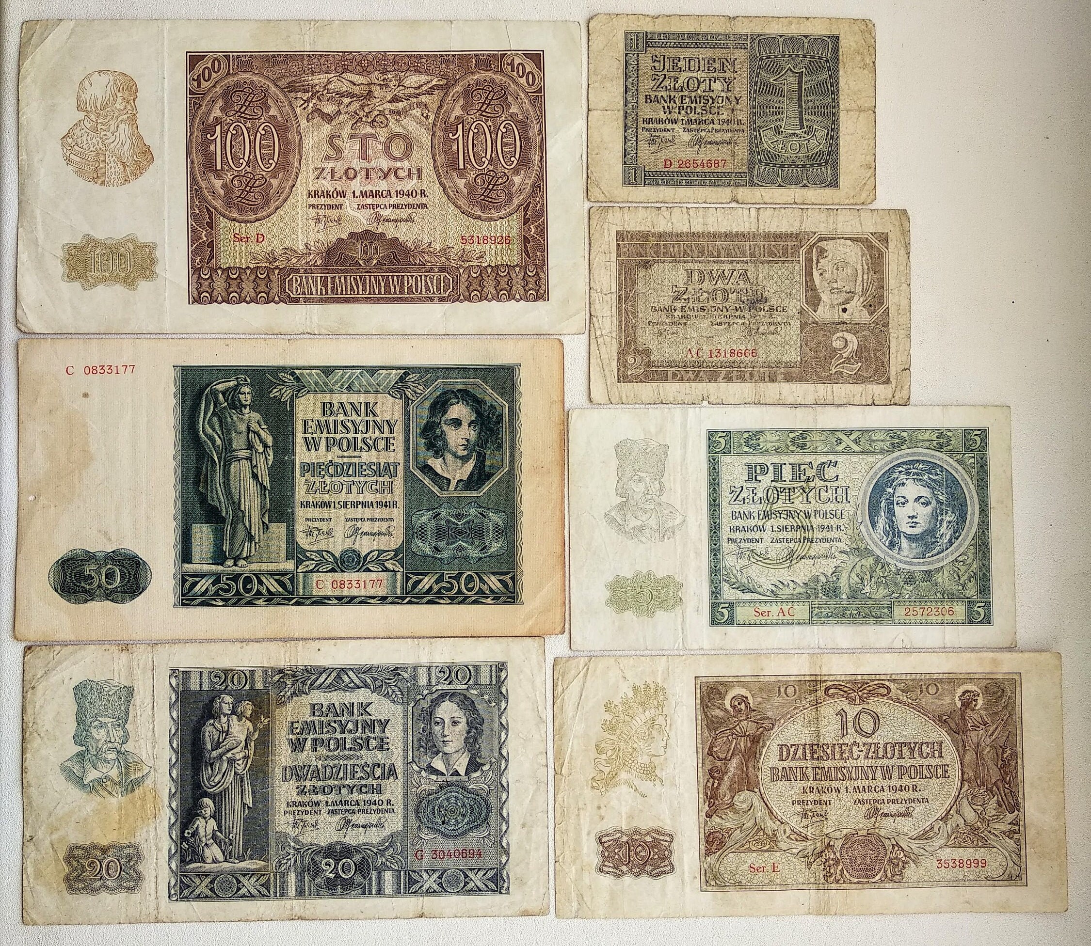 Set of 7 Old Polish Genuine Banknotes Antique Money Paper - Etsy