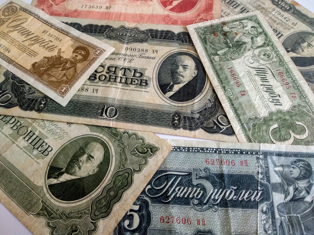 Set of the 7 Soviet Banknotes, Issue1937/38, Vintage Soviet Money ...