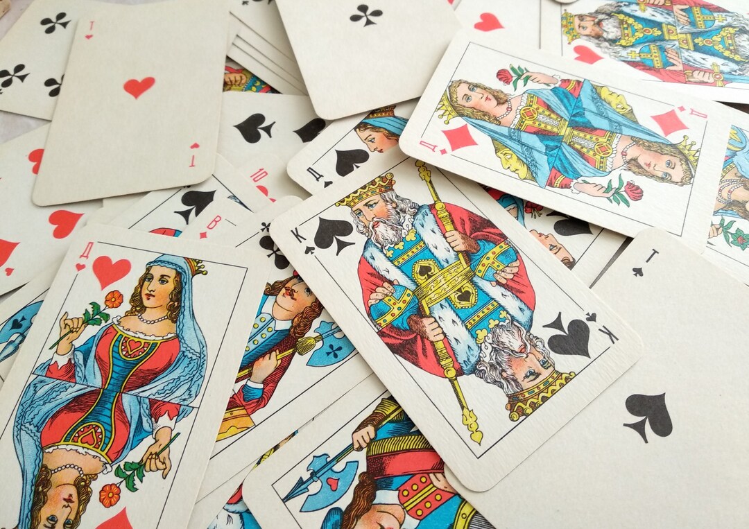 Vintage Soviet Genuine Playing Cards, Deck of 36 Cards, Russian Playing ...