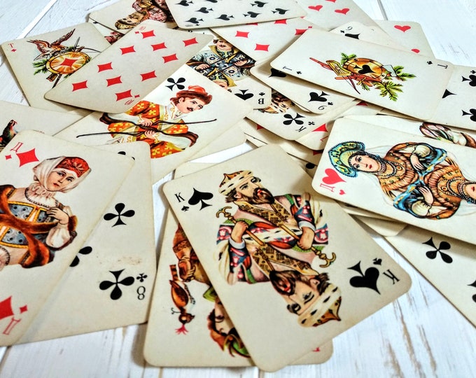 Vintage Soviet Genuine Playing Cards, Deck of 36 Cards, Russian Playing ...