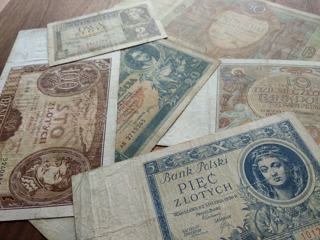 Set of 6 Polish Pre-ww II Genuine Banknotes, Antique Money, Paper Money ...