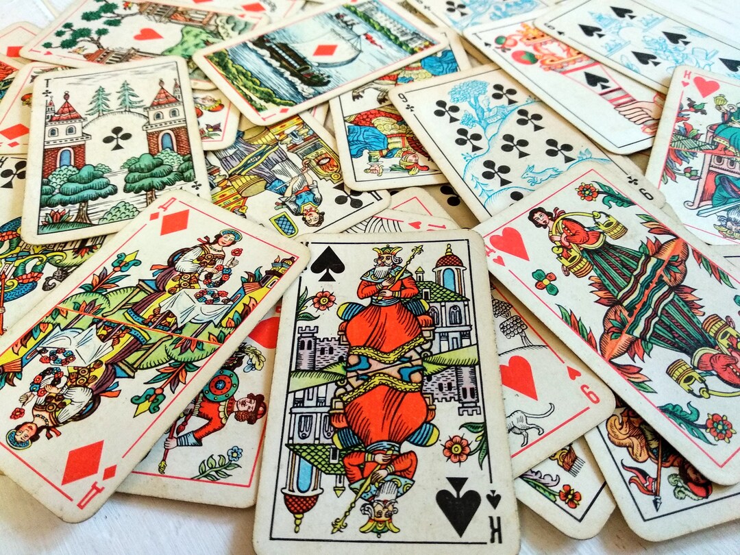 Vintage Soviet Genuine Playing Cards, Deck of 36 Cards Russian Playing ...