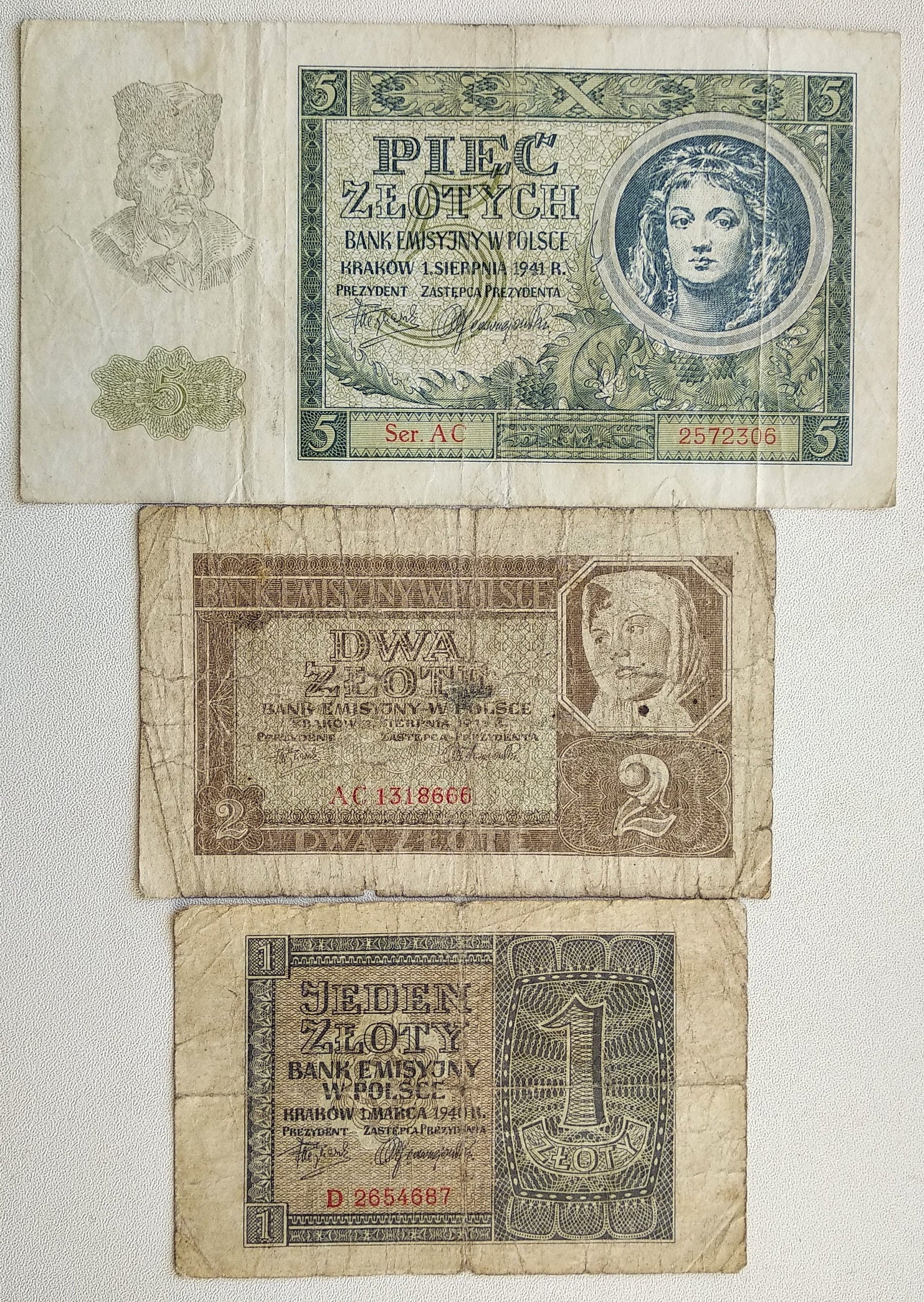 Set of 7 Old Polish Genuine Banknotes Antique Money Paper - Etsy