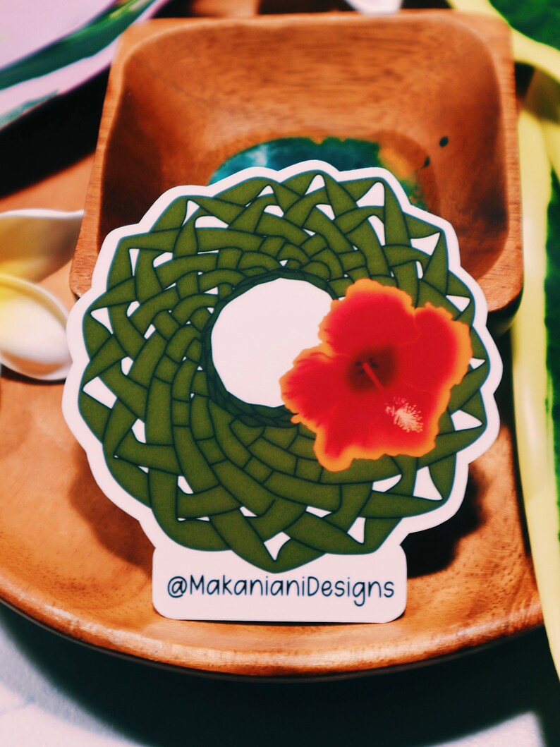 Hawaiian Hibiscus Niu Papale/ Coconut Hat/ Woven Headwear/ Pacific ...