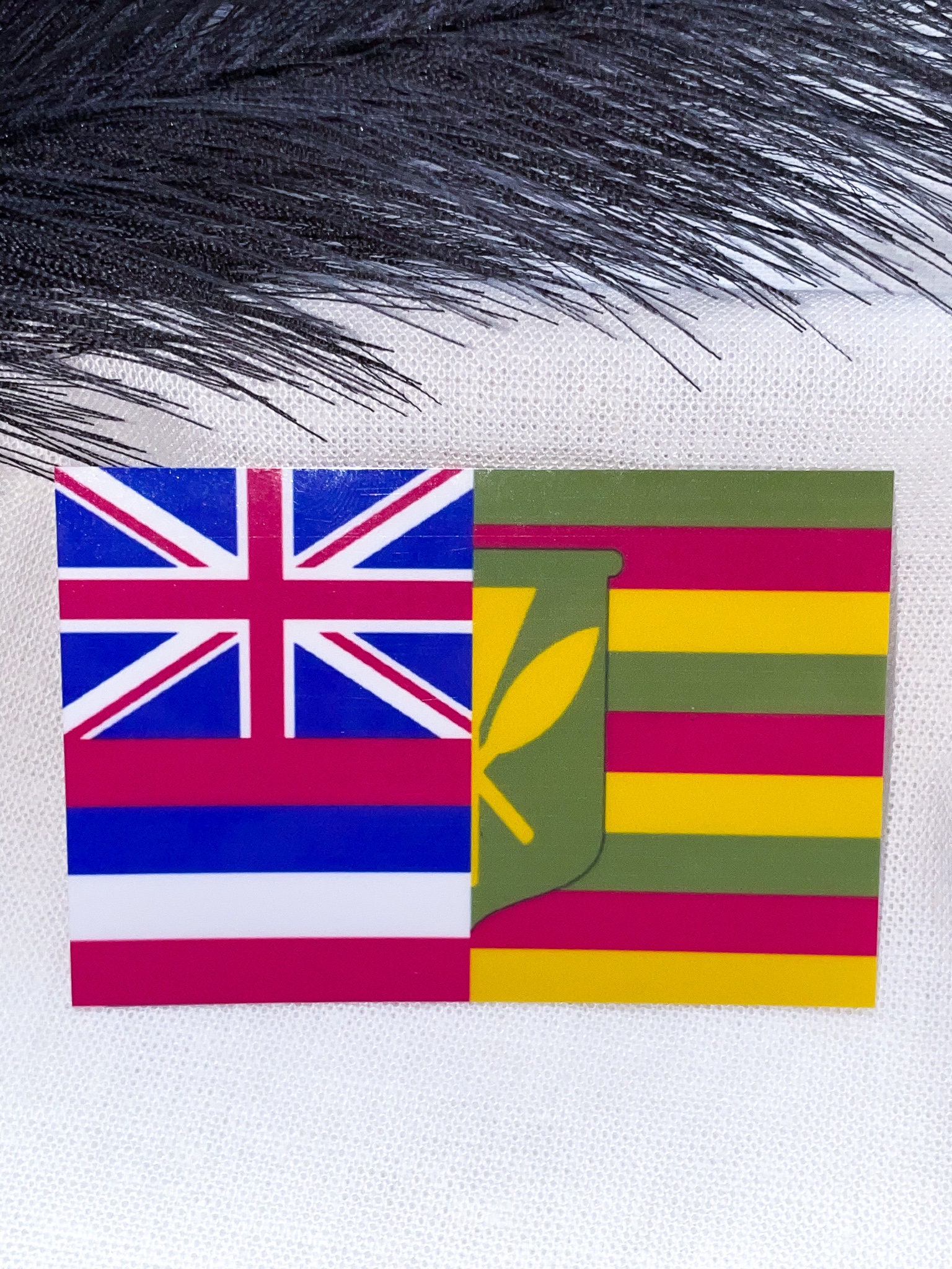 Duo Hawaiian and Kanaka Maoli Flag Split Hawaii State Flag Decal ...