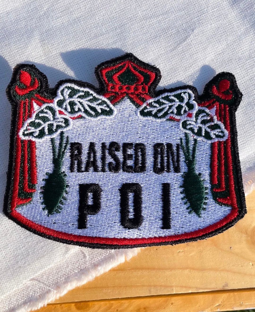 Raised on Poi Embroidered Iron-on Patch/ Hawaiian Food/ Poi Taro Pa'i ...