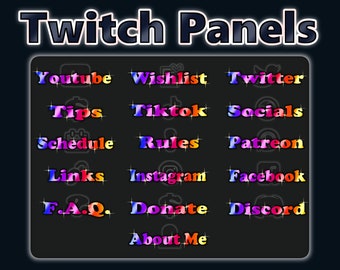 Twitch Channel Panels Neon Lettering Sign Theme Instant - Etsy Canada