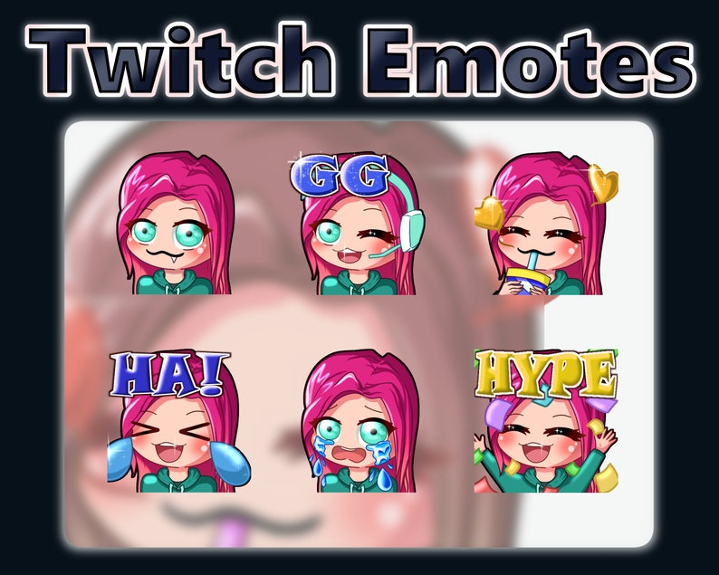 Twitch Emotes Discord Emotes Cute Pink Hair Chibi Girl - Etsy