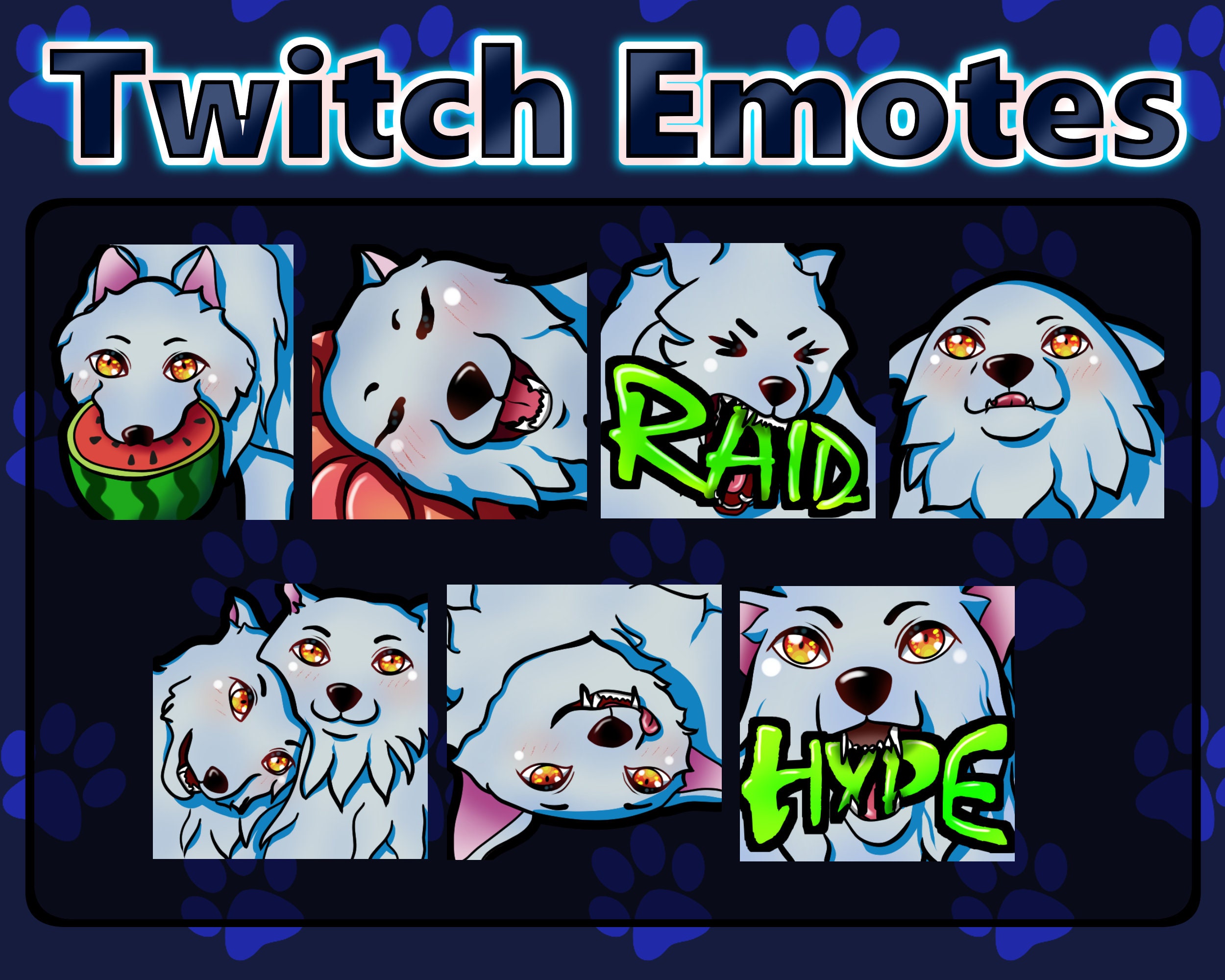 Twitch Emotes Cute Emotes Silver Wolf Emotes Discord Emotes - Etsy Hong ...